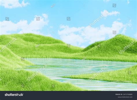 3d Rendering Water Grass Stand Stock Illustration 2471743685 Shutterstock