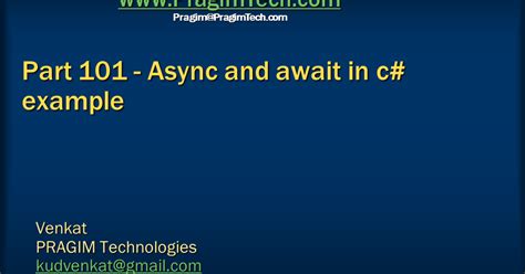 Sql Server Net And C Video Tutorial Async And Await In C Example