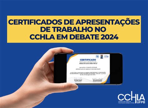 Certificados de apresentação no CCHLA em Debate estão disponiveis