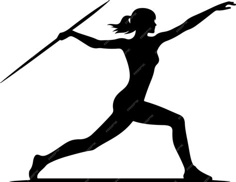 Premium Vector Female Javelin Throw Athlete Vector Silhouette Black