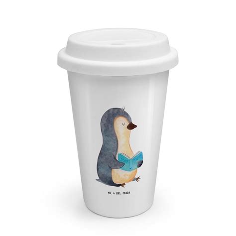 Mr And Mrs Panda Coffee To Go Becher Pinguin Buch Weiß Geschenk