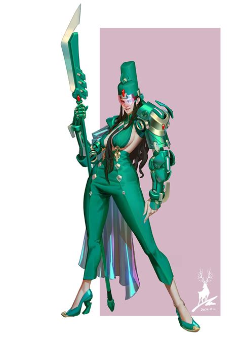 Artstation 刘关张 Feihong Chen Character Illustration Warrior Woman