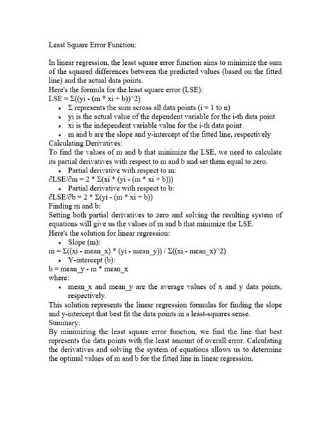 Least Square Download Free Pdf Least Squares Errors And Residuals