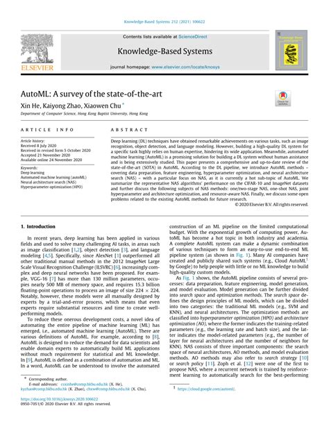 Pdf Automl A Survey Of The State Of The Art
