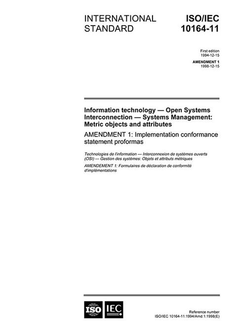 ISO IEC 10164 11 1994 AMD1 1998 IEC Normen VDE VERLAG