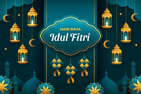 Free Vector Gradient Horizontal Banner Template For Eid Al Fitr