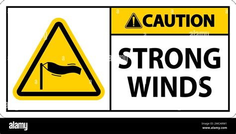 Water Safety Sign Caution Strong Winds Stock Vector Image And Art Alamy