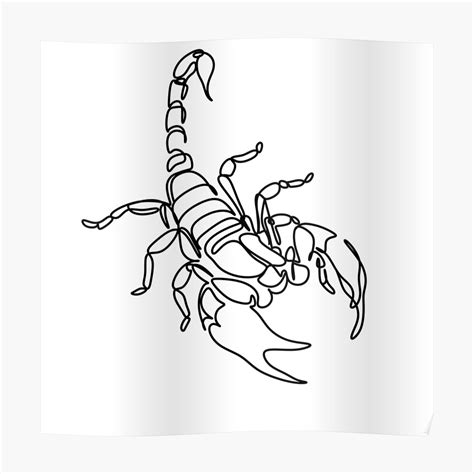 Zodiac Sign Scorpio One Line Vector Illustration In The Style Of
