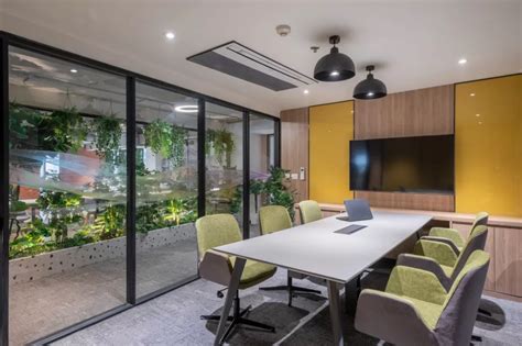 integrating natural elements and a consistent colour scheme to create a