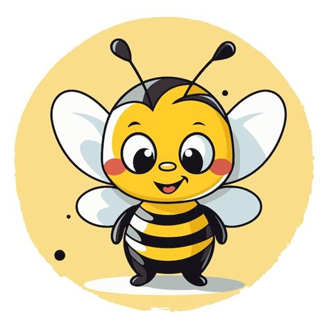 Premium Vector Cute Cartoon Bee Isolated On A White Background