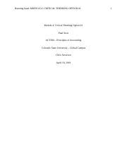Module 4 Critical Thinking Option 1 Docx Running Head MODULE 4