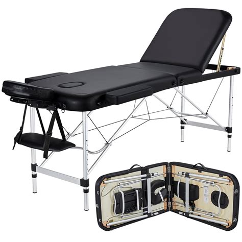 Topeakmart 3 Fold Adjustable Portable Therapy Massage Table With
