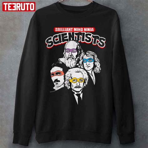 Brilliant Mind Ninja Scientists Mmc636 Nikola Tesla Albert Einstein Unisex Hoodie Teeruto