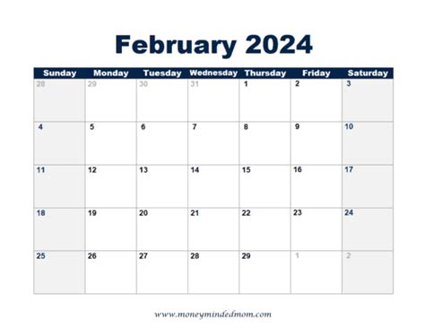 Free February Calendar Printable Templates For 2023 2024 Money