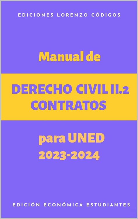 Derecho De Contratos Civil Ii2 Para Uned 2023 2024