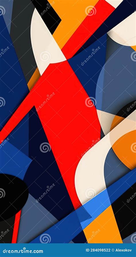 Modern Abstract Composition With Intersecting Lines And Bold Shapes Ai Generated Stock