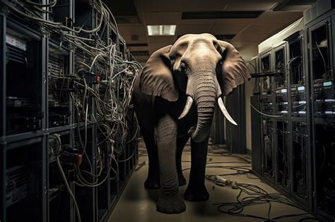 Premium Photo Elephant In The Server Room Concept Of The Big Data And Digital Fragility