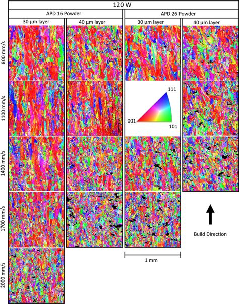 Ebsd Ipf Grain Color Maps With Respect To The Build Direction For Cubes