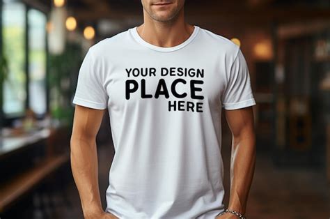 Premium Psd Psd Man Wearing White Tshirt Mockup
