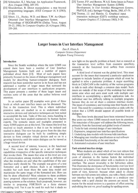Larger Issues In User Interface Management Acm Siggraph Computer Graphics