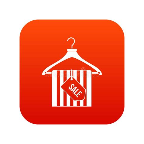 Hanger With Sale Tag Icon Digital Red Stock Vector Illustration Of
