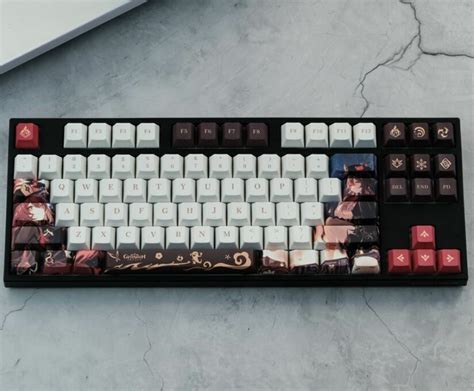 Кейкапы Genshin Hutao для механической клавиатуры профиль Cherry Pbt пластик — купить в