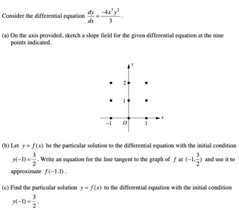 Solved Consider The Differential Equation Dxdy 3−4x3y2 A