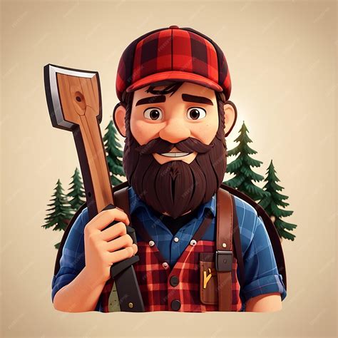 Cute Lumberjack Cartoon Vector Icon Illustration People And Nature Icon