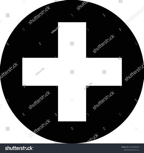 Cross Symbol Icon Black Circle Background เวกเตอร์สต็อก ปลอดค่า