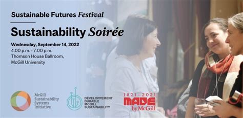 Grow Your Sustainability Network At The Sustainability Soirée Mcgill