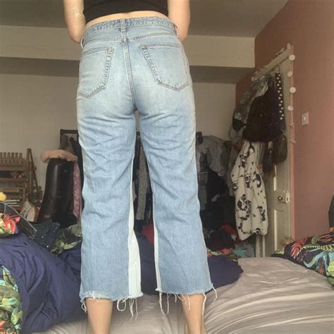 Abercrombie And Fitch Wide Leg Crop Light Blue Jeans Depop