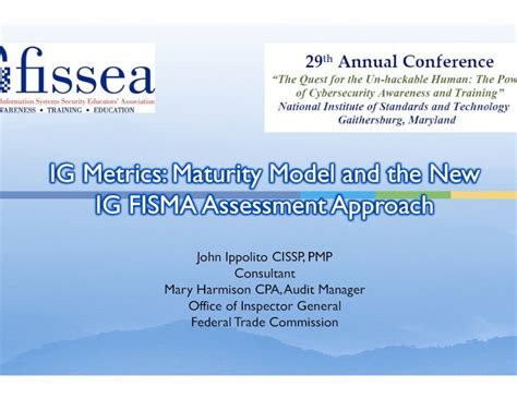 Pdf Ig Metrics Maturity Model And The New Ig Fisma Assessment · Ig