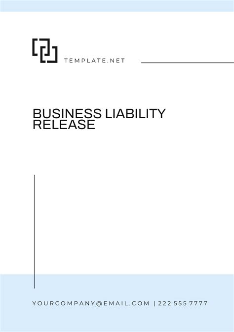 Free Business Liability Release Template To Edit Online