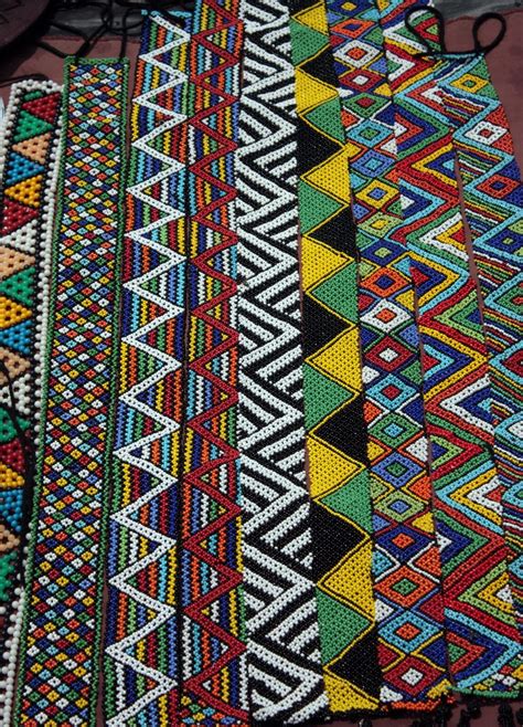 Colourful Zigzag Patterned African Beadwork Durban South Africa