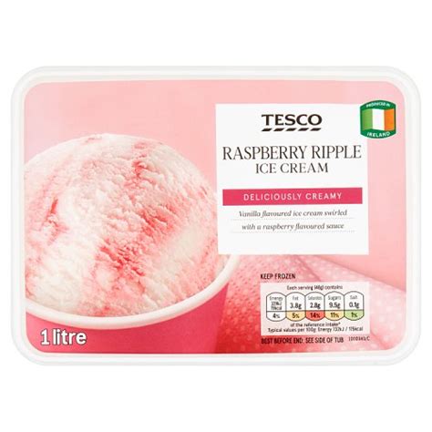 Tesco Raspberry Ripple Ice Cream 1 Litre Really Good Culture