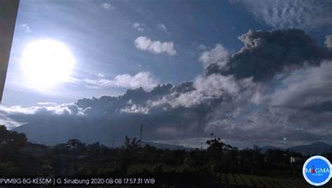 Gunung Sinabung Kembali Erupsi Kolom Abu Capai Ketinggian 1000 Meter