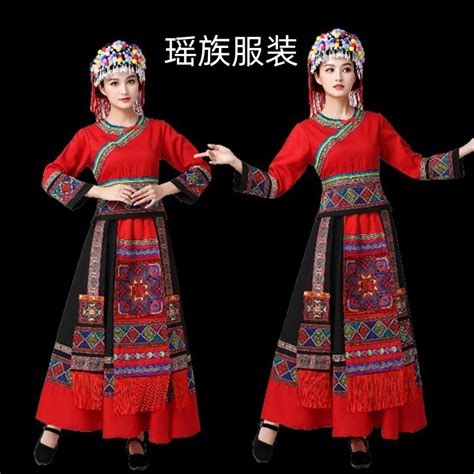 瑶族服装女广西少数民族演出服饰苗寨服侗族京族舞蹈表演成人长裙 Taobao