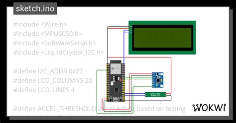 Car Crash Detector V3 Wokwi Esp32 Stm32 Arduino Simulator