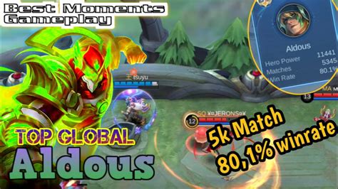 Gameplay Mobile Legends Top 1 Global Aldous 2024 Fighter Build