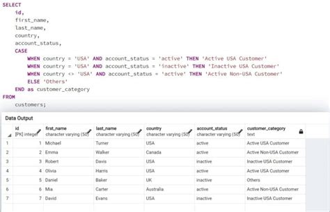 Postgresql Case Multiple Columns