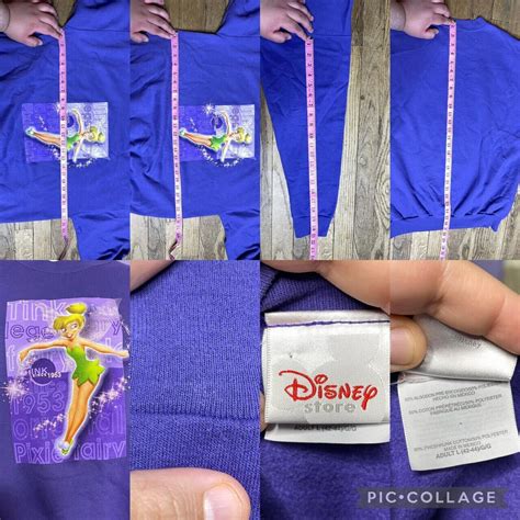 Vintage 2000s Disney Tinker Bell Purple Crewneck Swea Gem