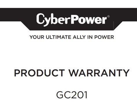 Cyberpower Gc201 Extension Cords User Manual