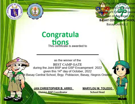 Bsp Gsp Certificate Pdf