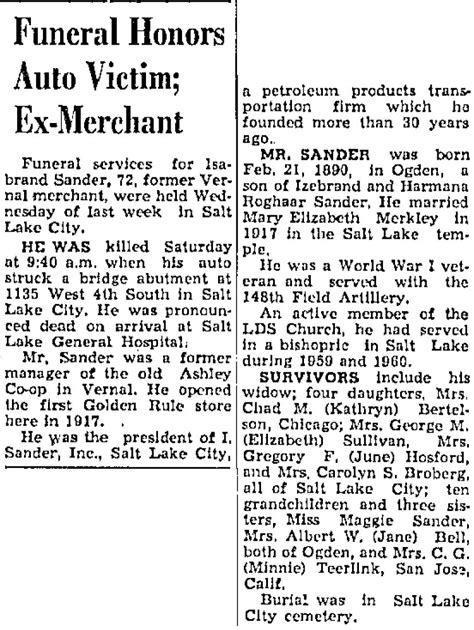 Asher And Birda Merkley Death Info On Isabrand Sander