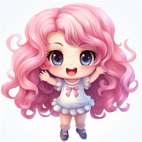 Premium Photo Anime Girl With Pink Hair And Blue Eyes And A White