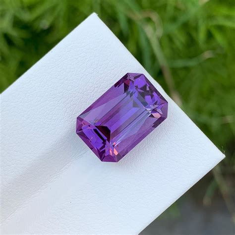 9 30 Carat Natural Loose Amethyst Emerald Shape Gem For Necklace