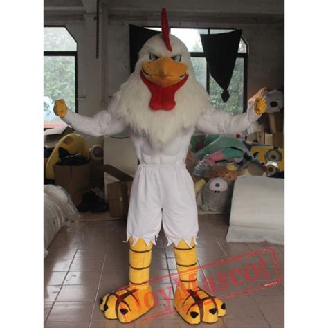 Eva Chicken Mascot Costume Easy Wearing Adult Muscle Chicken Mascot Costume