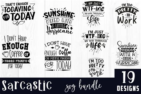 Sarcastic Quote Svg Bundle 19 Designs Graphic By Svg Box · Creative Fabrica