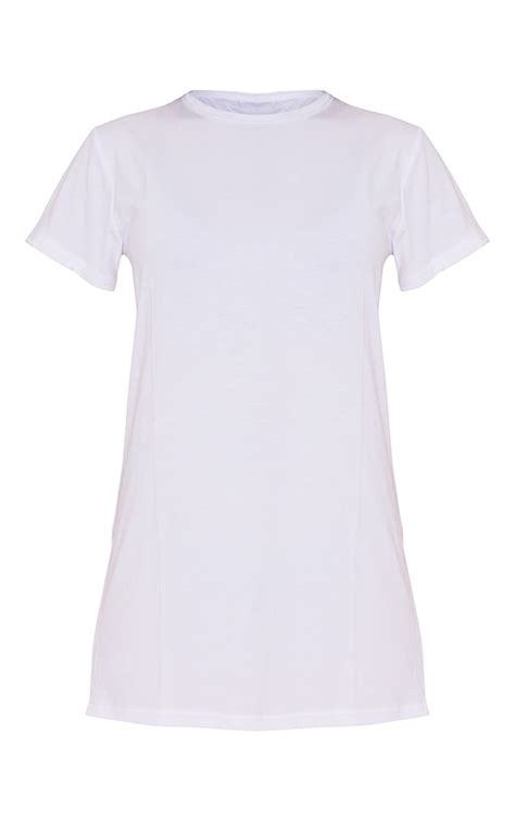 Basic White Short Sleeve T Shirt Dress Dresses Prettylittlething Aus