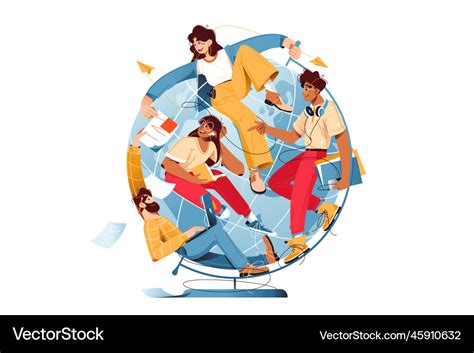 Global Network Of Workers And Processes Royalty Free Vector